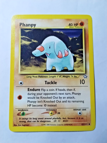 Pokémon TCG Phanpy Neo Genesis 43 Regular Unlimited Uncommon ...