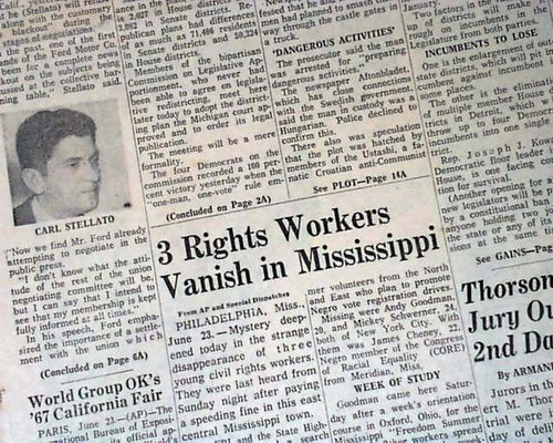 PHILADELPHIA MS Civil Rights Workers w/ James Chaney GOES MISSING 1964 ...