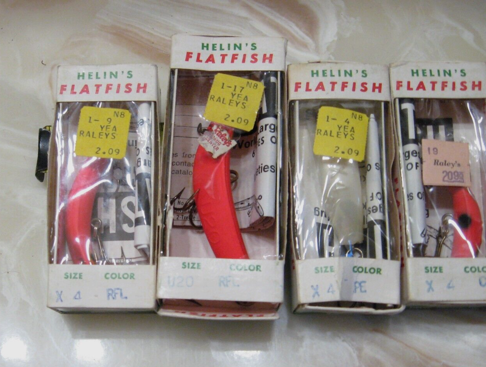 LOT OF 5 HELIN'S FLATFISH ASSORTED FISHING LURES NIB U20 X4 RFL PE COHO PEARL | eBay