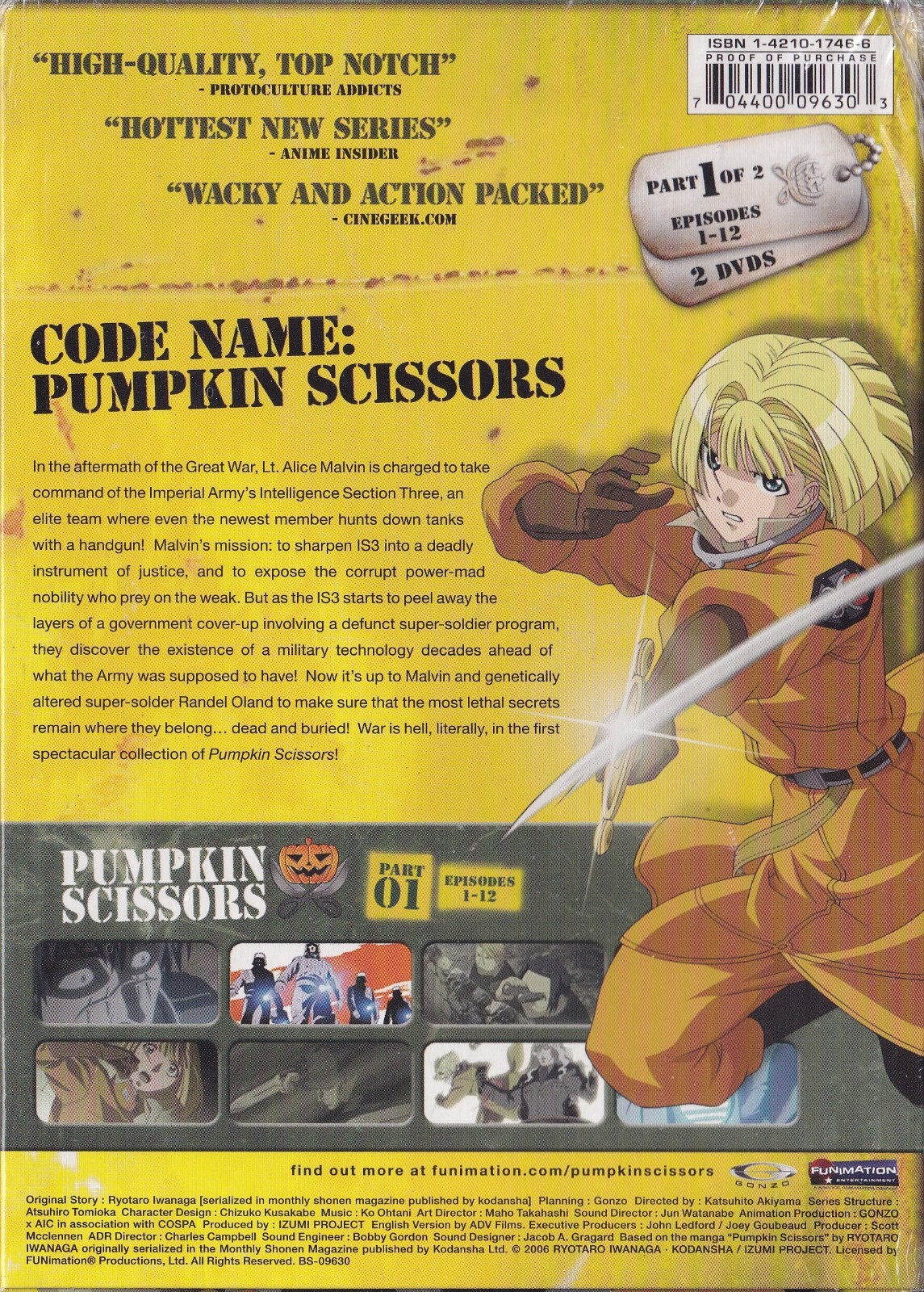 Pumpkin Scissors - Season 1 Part 1 (DVD, 2008, 2-Disc Set) 704400096303 ...