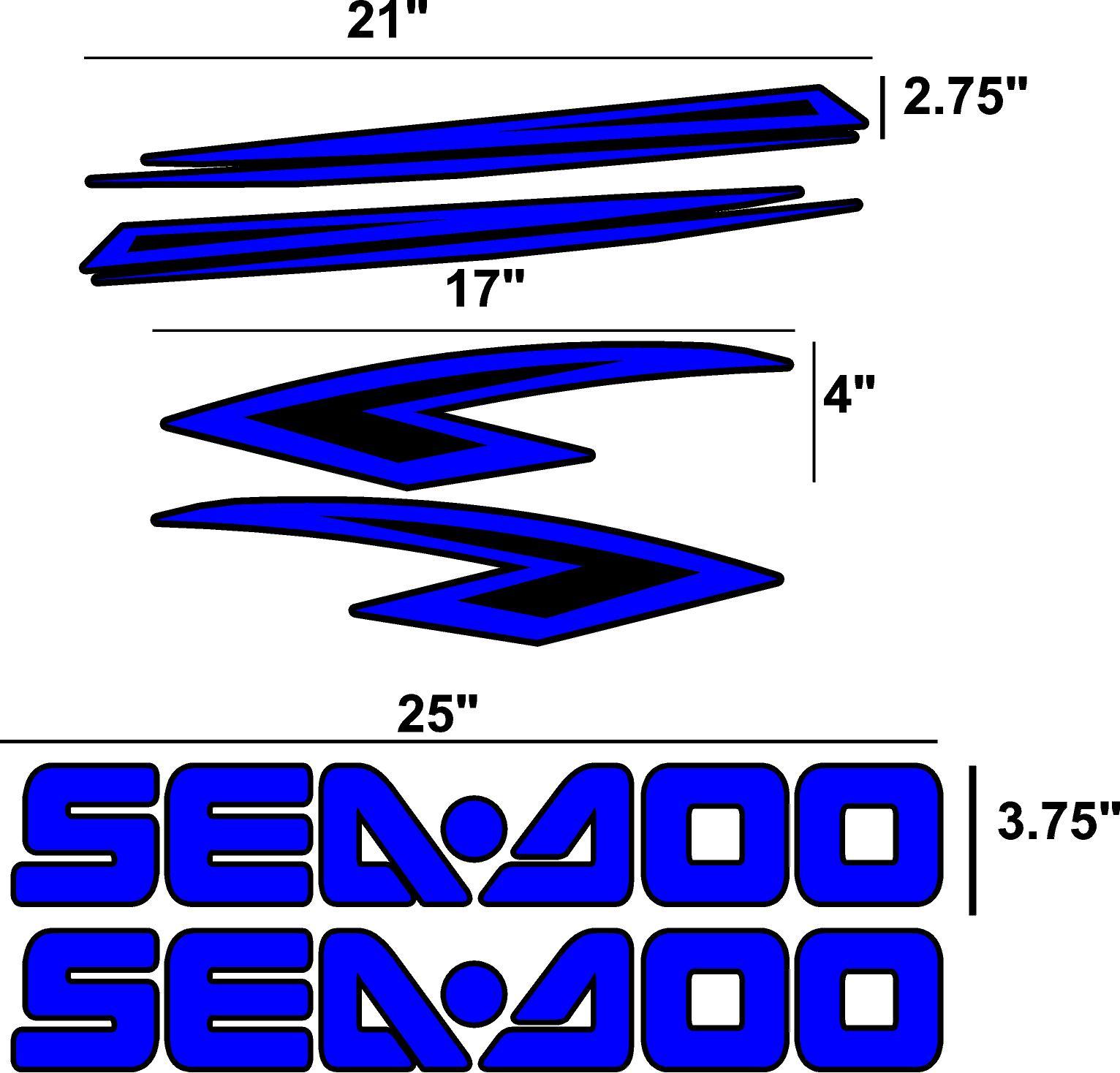 Sea Doo decal kit 2005 stripe kit stripes replacement seadoo 30 color ...