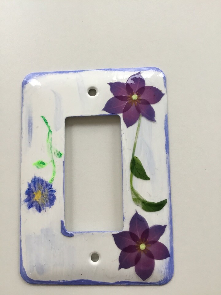 Lot Of 3 Hand Painted Electrical Switch And Outlet Covers Shabby Chic ...