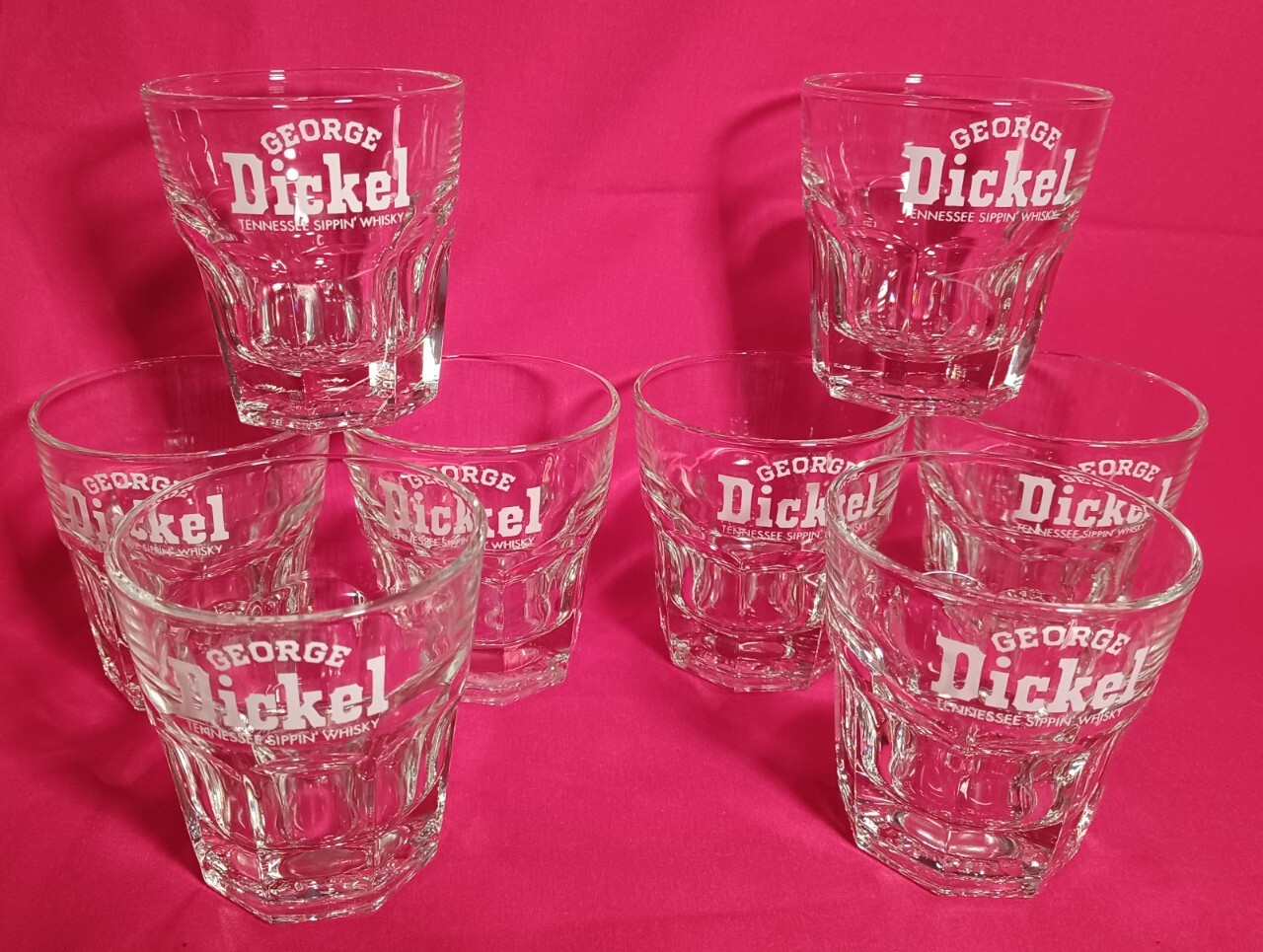 8 George Dickel Tennessee Sippin' Whiskey Heavy Shot Glasses 3" tall 1. ...