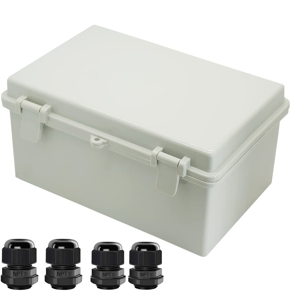 Plastic ABS Electrical Enclosure Box IP65 Project Case DIY w/ 4 NPT ...