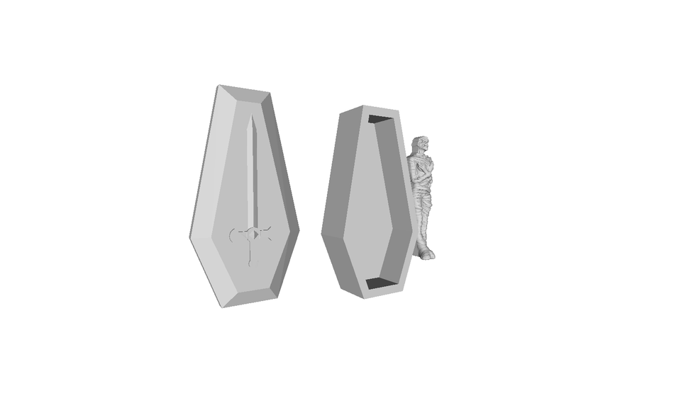 Printle Object Mummy And Coffin--Casket Corpse Figure for Dioramas ...