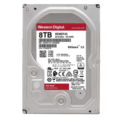 Western Digital Red 8TB SATA 6Gb/s 5400RPM 3.5" NAS Hard Drive WD80EFAX ...