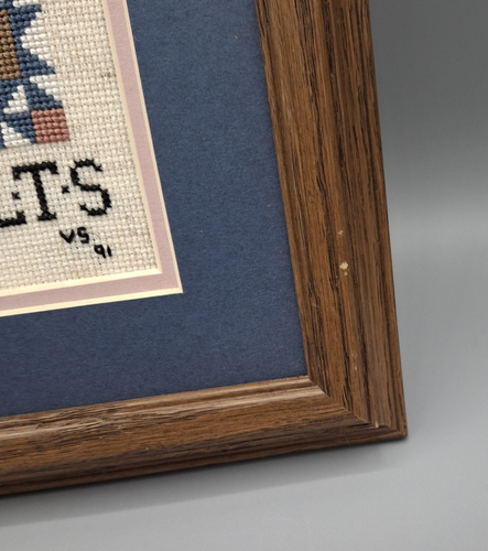 Vintage Needlepoint Art Framed and Matted American Quilts Display ...