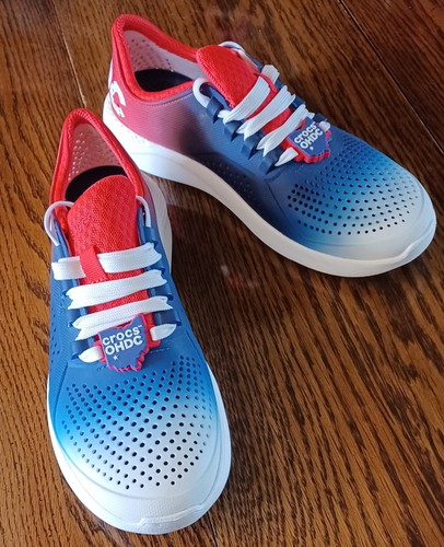Crocs OHDC LiteRide Tennis Shoes Sneakers Size 8 Red Blue | eBay