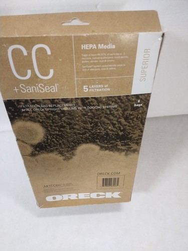 Oreck Type CC HEPA Upright Vacuum Cleaner Bag, AK1CC6H, 6-Pack ...