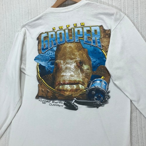 Rugged Earth Outfitters Super Grouper Fishing Graphic Long Sleeve T ...