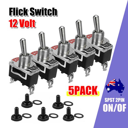 5x Waterproof Toggle Flick Switch 12V ON/OFF Car Dash Light Metal 12 ...