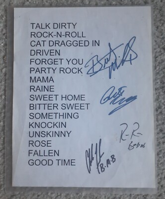 POISON BRET MICHAELS AUTOGRAPHED SETLIST BRET MICHAELS BAND EARLY 2000 ...