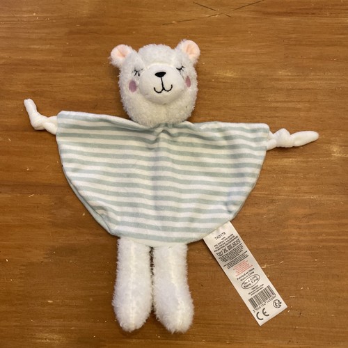 O/ DOUDOU LAMA Plat BLANC ET RAYE Bleu Vert BISOUS D'ANGE TOM & KIDDY ...