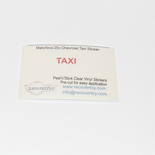 Matchbox Lesney 20c Chevrolet Impala Taxi Cab Sticker | eBay