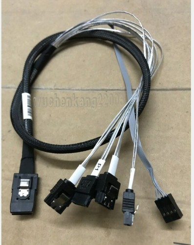 Genuine New Amphenol Mini SAS SFF-8087 to 4x SATA Fanout Cable 100cm ...