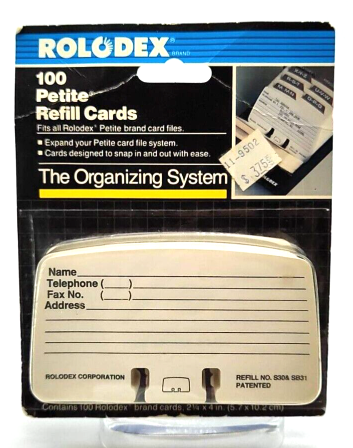 Rolodex Refill Pages Rolodex Rotary Business Card File Black Small