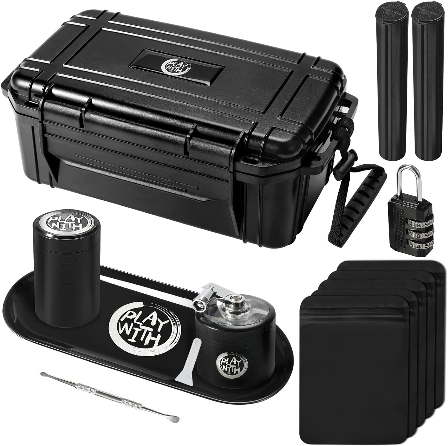 PLAY WITH Smell Proof Locking Stash Box With High Quality Accessories ...