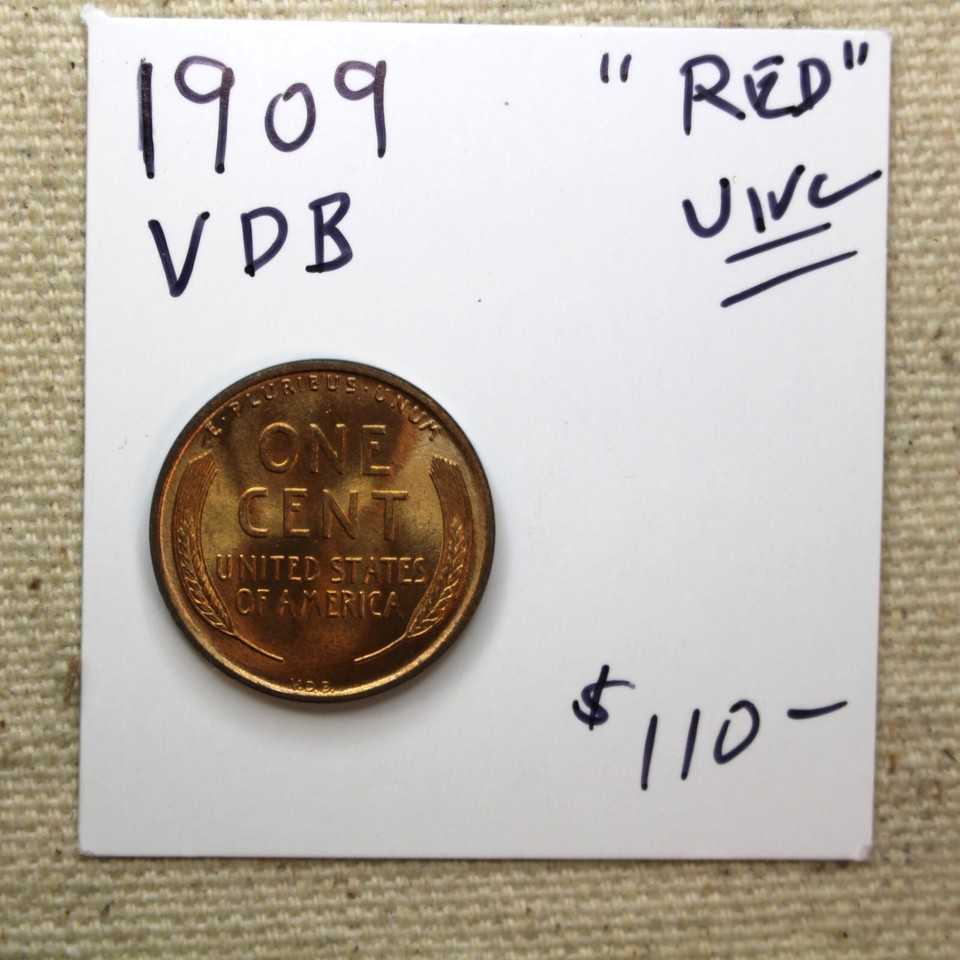 1909 VDB Lincoln Wheat Cent Red UNC Gem 1st Year Issue | eBay