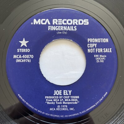 JOE ELY 45 Fingernails PROMO 1978 MCA Records ROCK 45 7" Vinyl | eBay