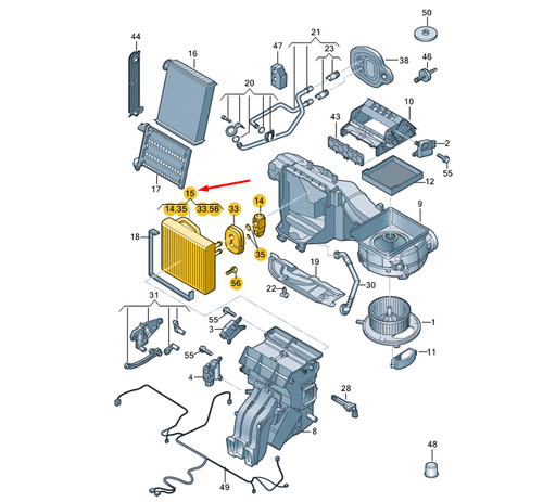 AUDI A3 8Y EVAPORATOR REPAIR KIT WITH EXPANSION VALVE RHD V04018002B NO ...
