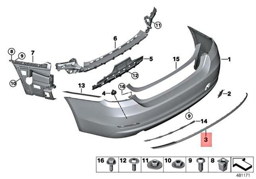 Genuine BMW F32 F33 F36 418d 418i 420d 420dX 420i 420iX Trim Strip ...