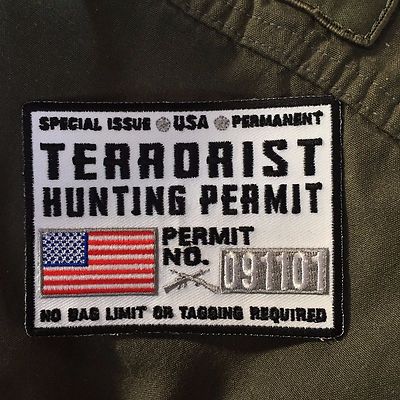 White Terrorist Hunting Permit Patch | eBay