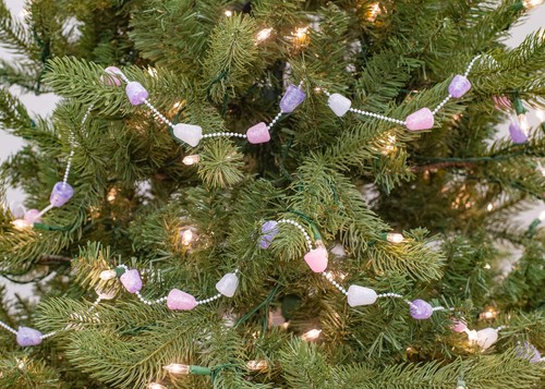 8ft Pink Gum Drop Glitter Garland for Christmas Tree Holiday Decor | eBay