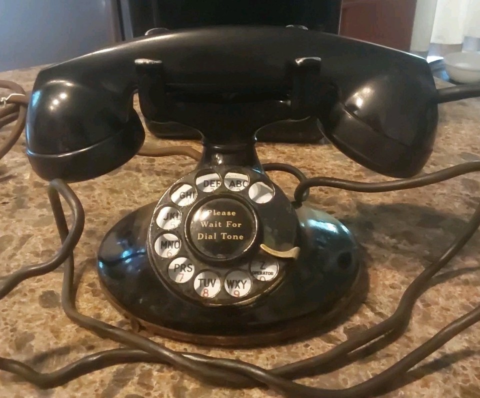 Vtg Bell Western Electric 202 Rotary Dial Desk Telephone W/ D1 Mount ...