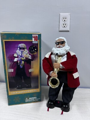 Vintage Gemmy Saxophone Playing Santa ChristmasMusic Animatronic-Not ...
