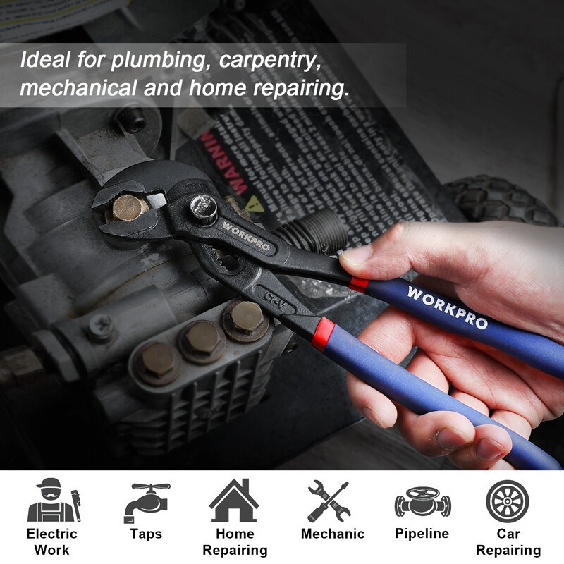 WORKPRO Groove Joint Plier Set 12 /7 /9-1/2Inch Fast Adjustable Water ...