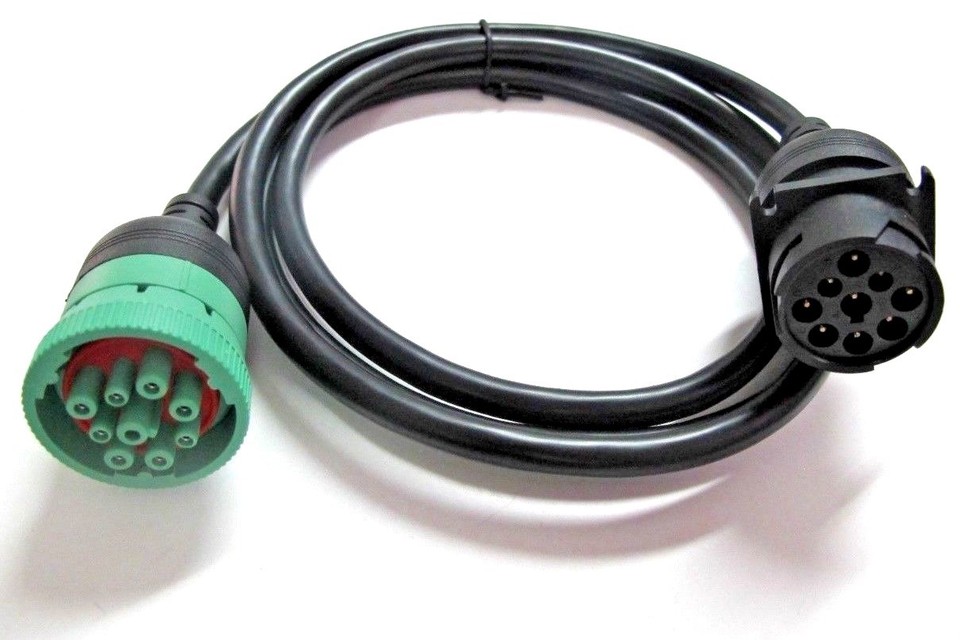 9 Pin Green Type 2 to Black ELD Extension Diagnostic Cable CAN/J1939 ...