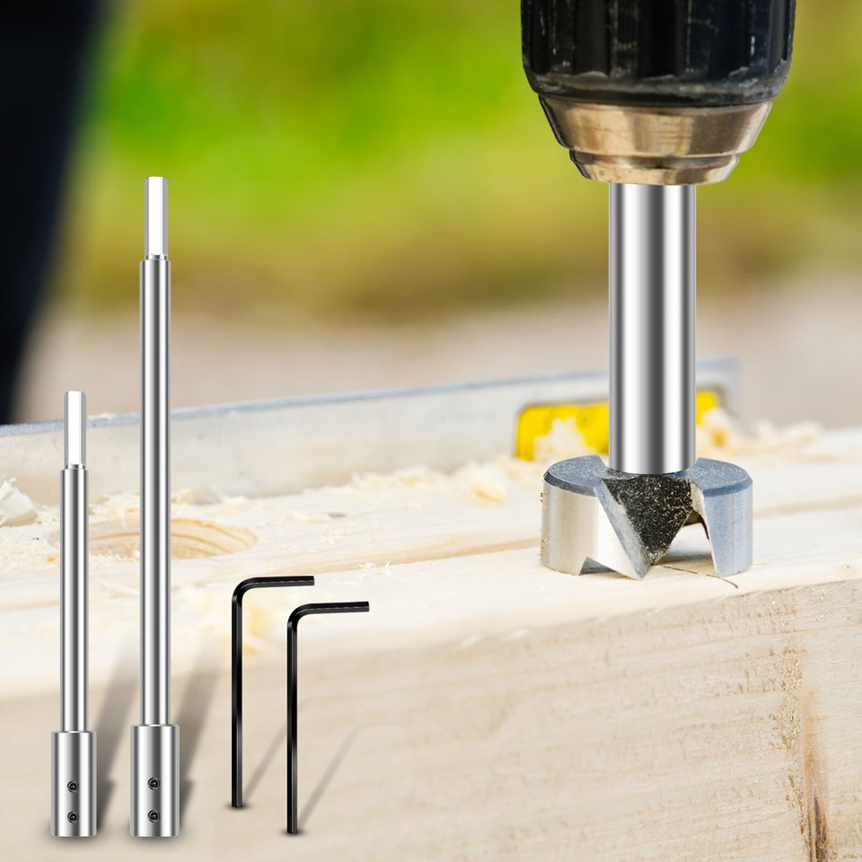 2Pcs Forstner Bit Extension Steel 169mm 254mm Extra Long Forstner Drill ...