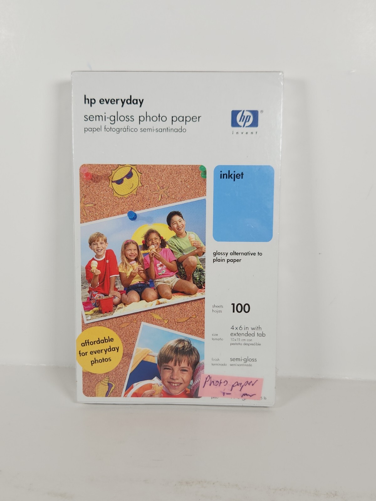 HP Photo Paper 4 x 6 W/ Extended Tab, Semi-gloss 6.5 Mil. 100 Sheets ...