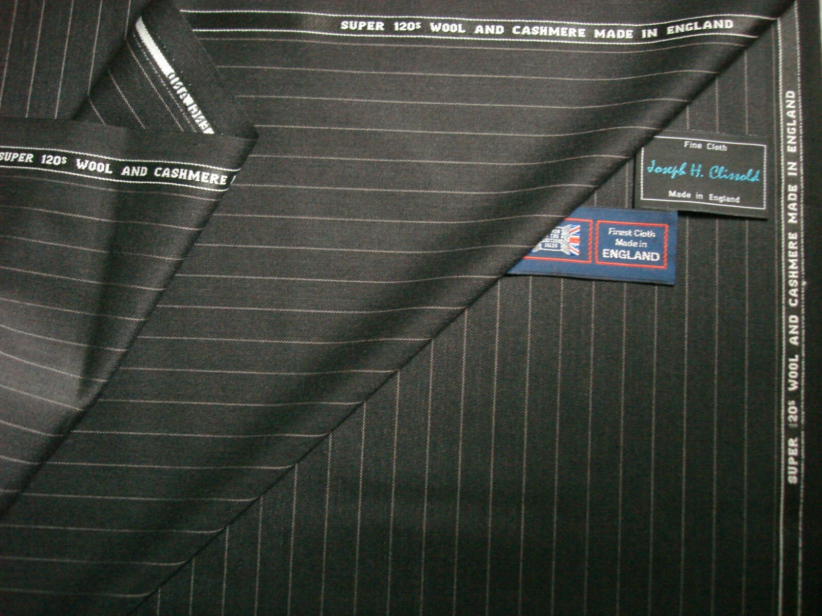 SUPER 120's WOOL AND CASHMERE SUITING FABRIC BY Joseph H. Clissold = 3. ...