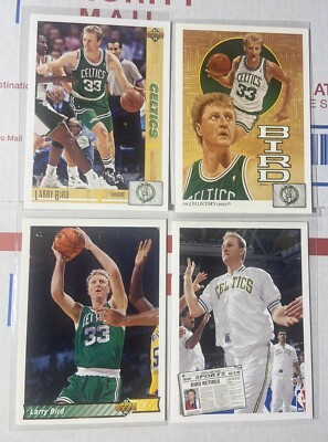 Lot of 4 Larry Bird 1992-93 Upper Deck #33a & Larry & Magic Retire Card ...