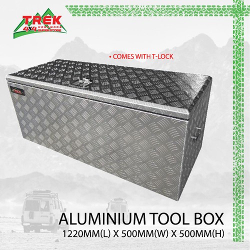 1x Aluminium Tool Box 1220 X 500 X 500 (2.5mm Thick) Tool Box Caravan ...