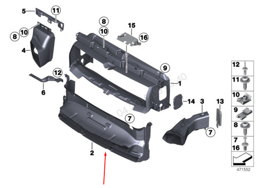 NEW BMW 1 F21 FRONT RADIATOR LOWER AIR DUCT 51747383771 7383771 2015OEM ...