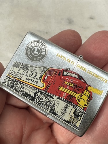 1998 Zippo Lighter - Lionel Train / Santa Fe 53 Diesel Locomotive Mint ...