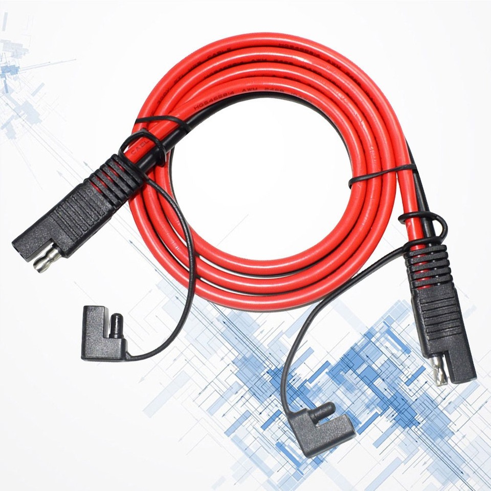 Dual Head SAE Connector Male to Female Plug Extension Cable Adapter ...