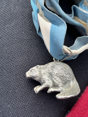 VTG 1960s SILVER BEAVER Boy Scout MEDAL & SQUARE KNOT PATCH Ribbon BSA ...