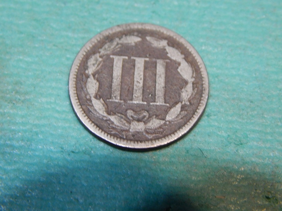 1869 Three Cent Nickel Piece 3C Ungraded Circulated Choice US Type Coin ...