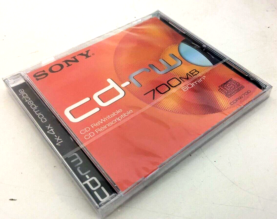 Sony CD-RW 80 – 1 x 4x - 80MIN / 700MB - Rewritable Blank CDRW Disc NEW ...