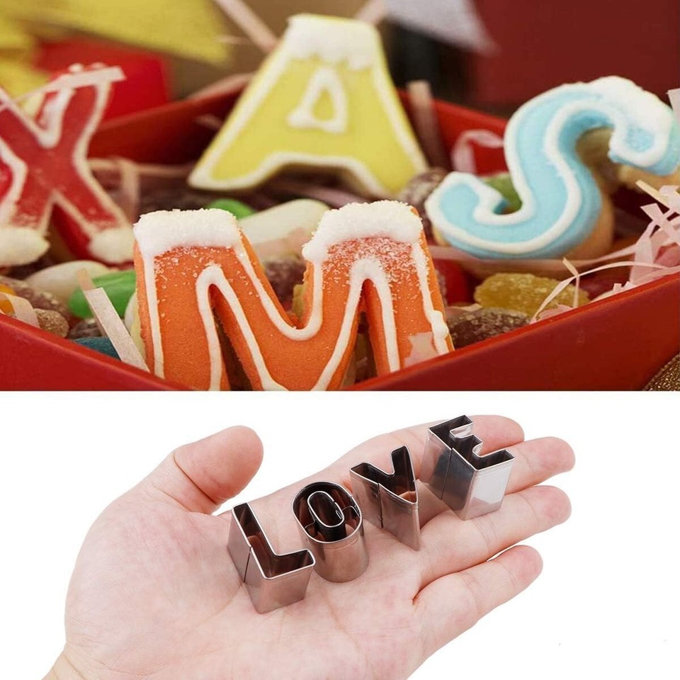 36 Small Piece Letter Cookie Cutters Alphabet Cookie Cutters Baking ...