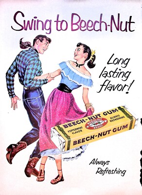 Original 1940s Beech-nut Gum Ad: Swing to, dancers, long-lasting flavor ...