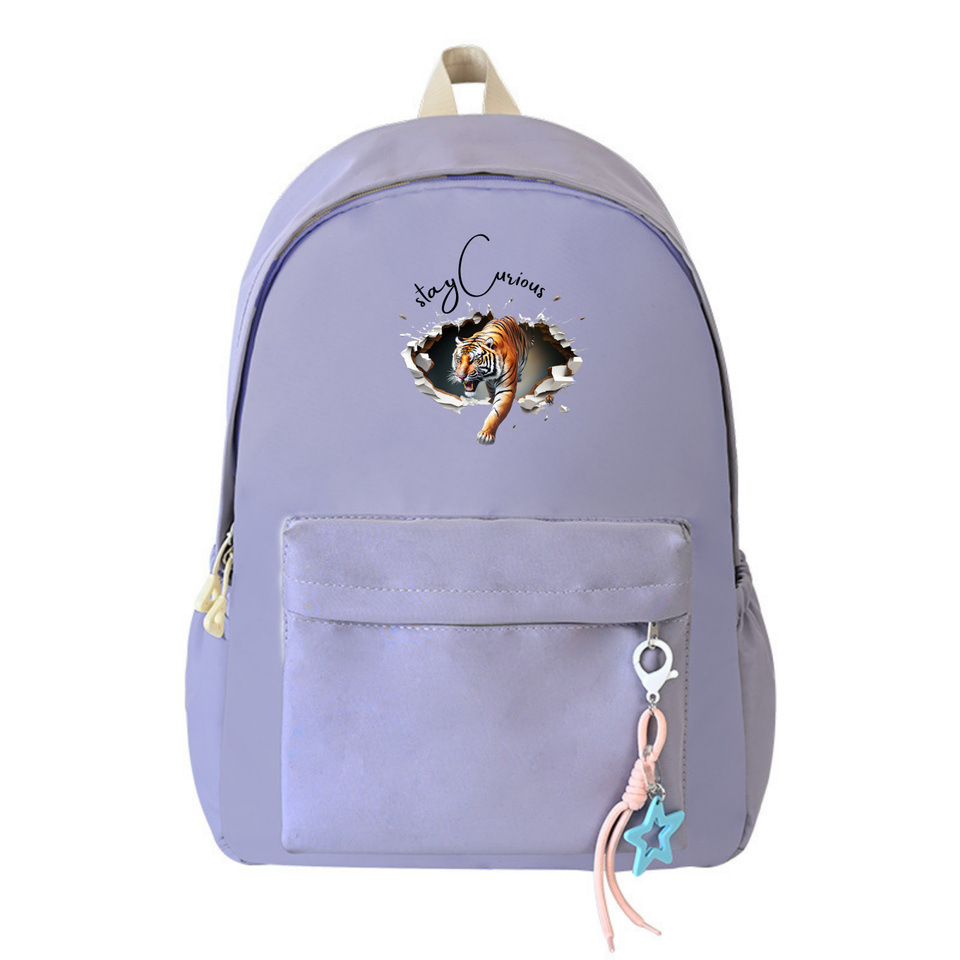 Back to School Fierce Tiger Backpack Students Book Bag Custom Backpack ...