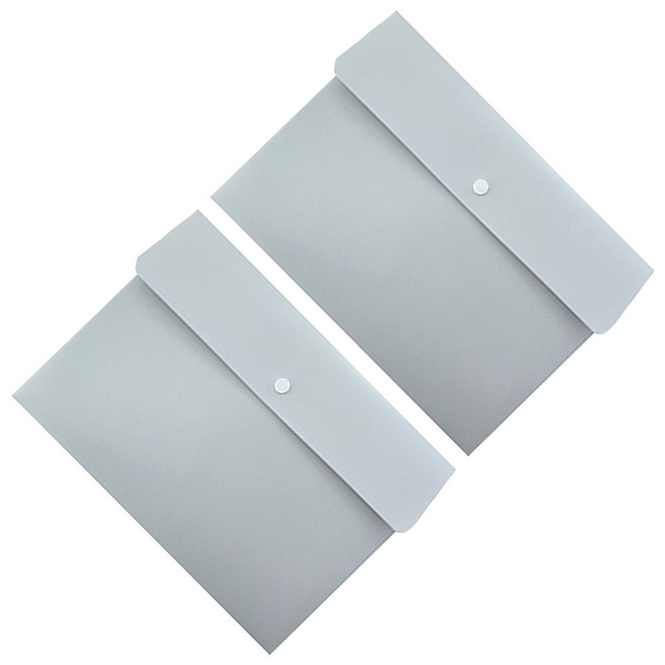 2 Pcs Buckle File Pockets Paper Storage Organiser Button Office Folder ...