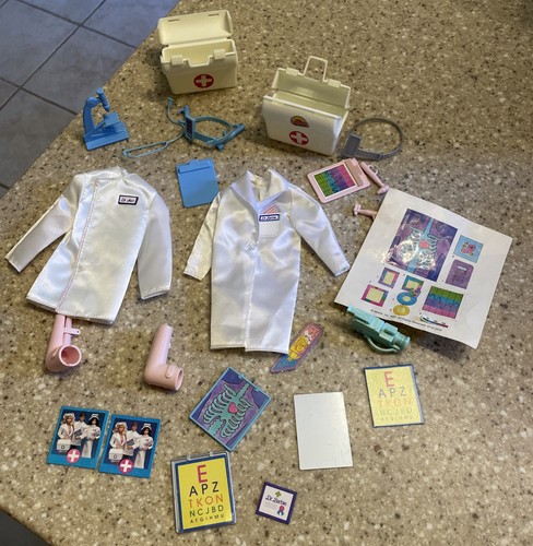 Lot Vintage 80’s Doctor Nurse Barbie Doll Access Medical Kit First Aid ...