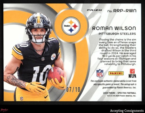 2024 Panini Spectra Radiant Rookie Roman Wilson ROOKIE JERSEY PATCH ...