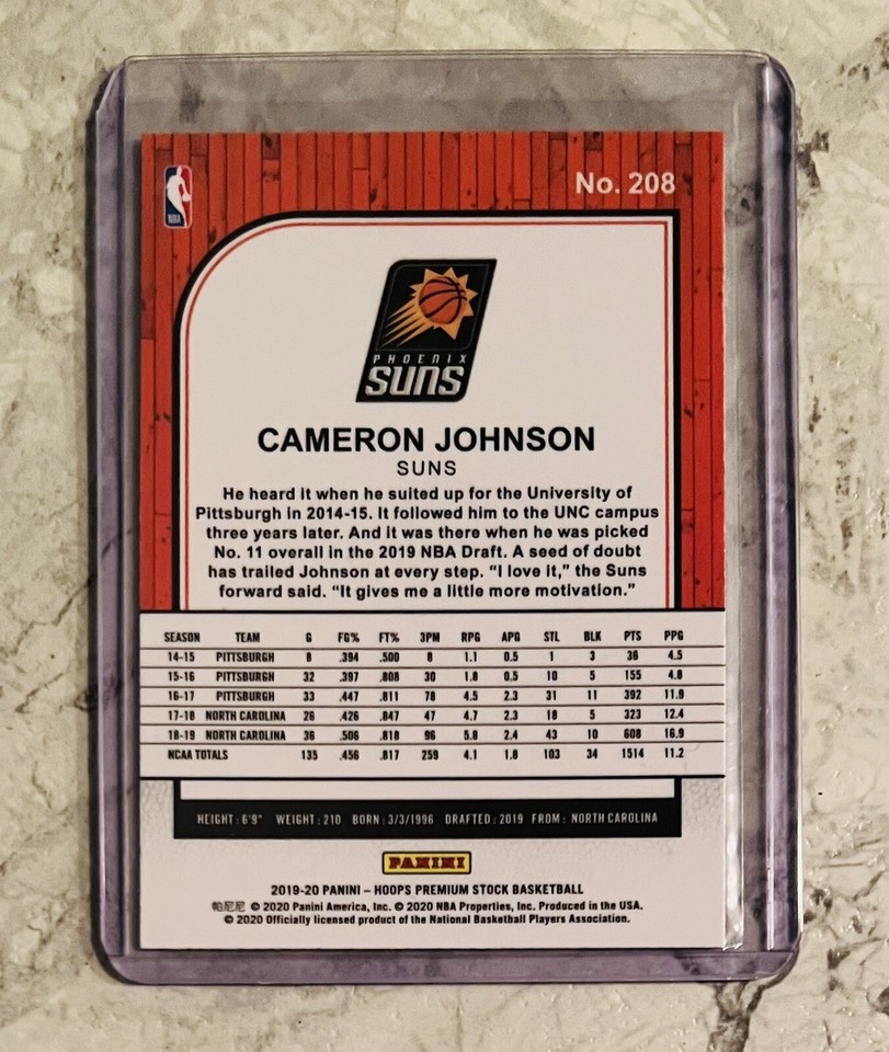 Cameron Johnson 2019-20 NBA Hoops Premium Stock Rookie RC #208 Suns | eBay