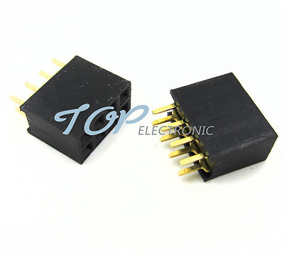 50PCS 2x4 Pin 8P 2.54mm Double Row Female Straight Header Pitch Socket ...